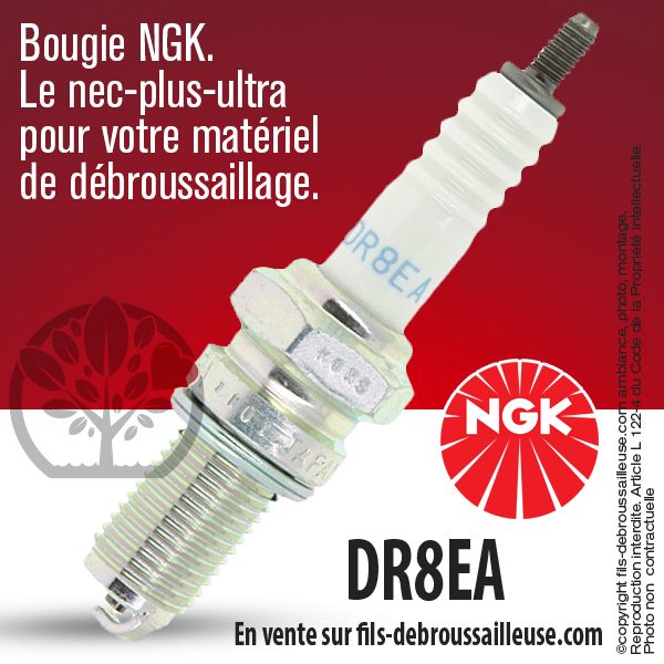 Bougie NGK DR8EA pour la motoculture